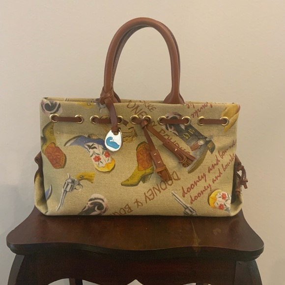 Dooney & Bourke | Bags | Dooney Bourke Tan And Brown Satchel With ...